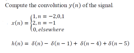 Solved Compute the convolution y(n) of the signal. | Chegg.com