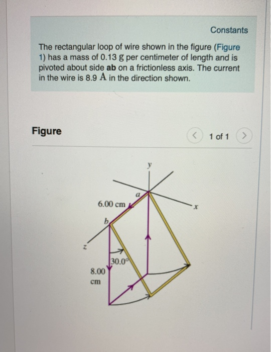 Solved Constants The rectangular loop of wire shown in the | Chegg.com