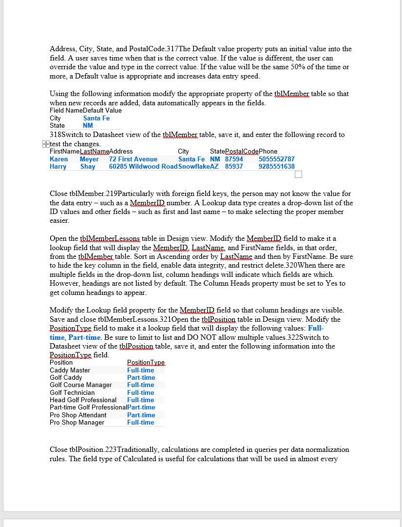 Open the downloaded Access file named | Chegg.com