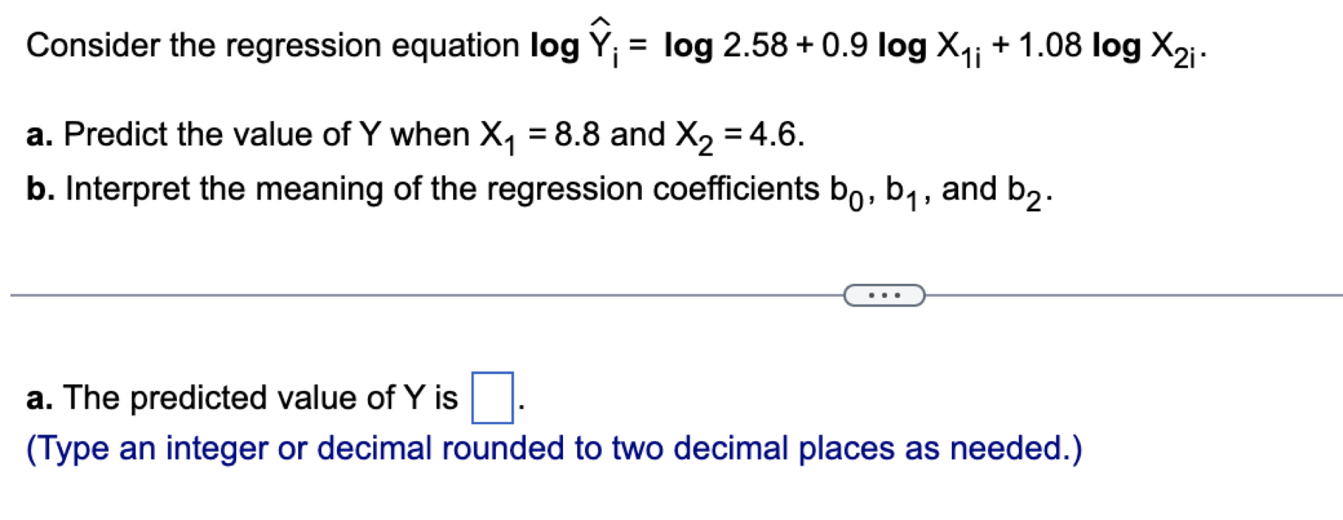 Solved Consider the regression equation | Chegg.com