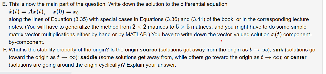 Solved Consider the linear autonomous first-order systems | Chegg.com