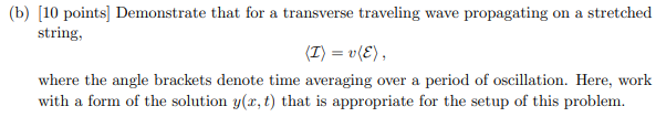 Solved Consider a transverse traveling wave propagating on a | Chegg.com