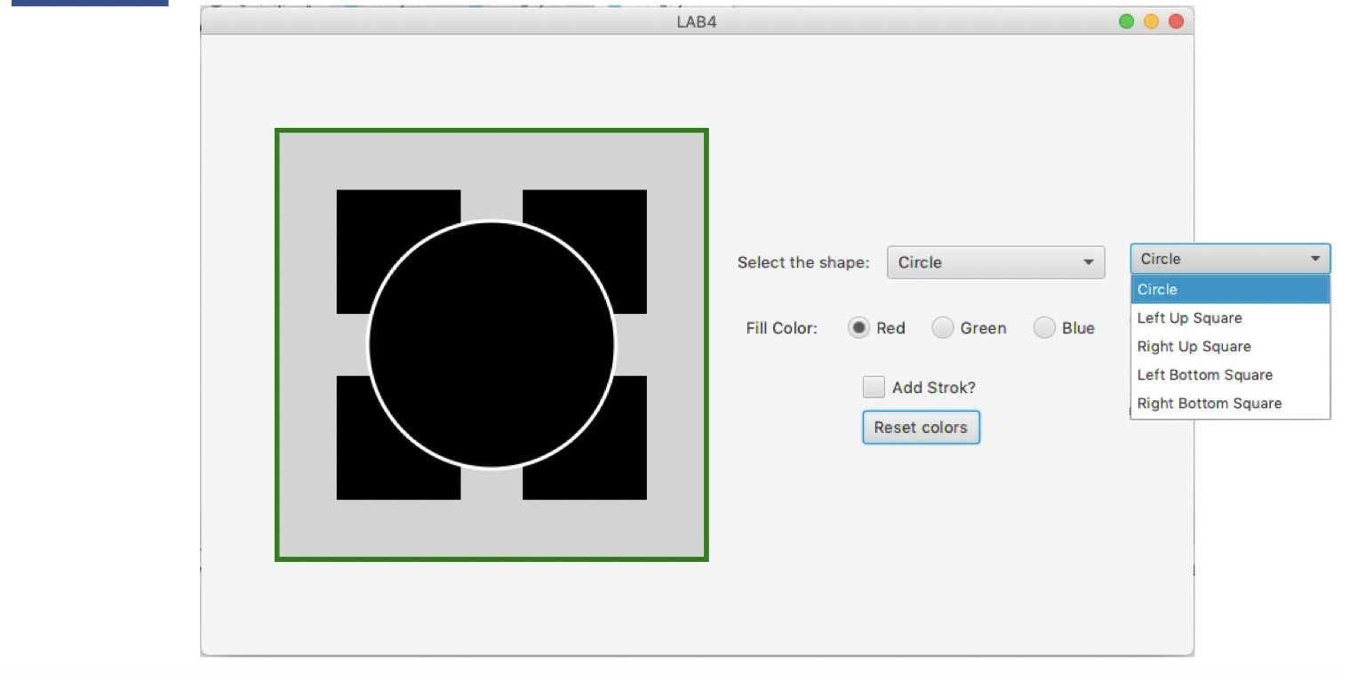 Solved LAB4 Select the shape: Circle Circle Circle Fill | Chegg.com
