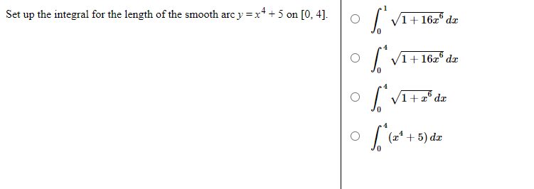 Solved Set up the integral for the length of the smooth arc | Chegg.com