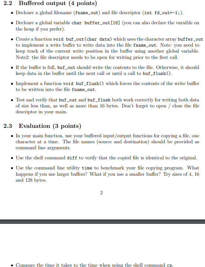 Solved Write a C program which uses the system call C API to | Chegg.com