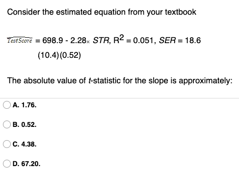 Solved Consider the estimated equation from your textbook | Chegg.com