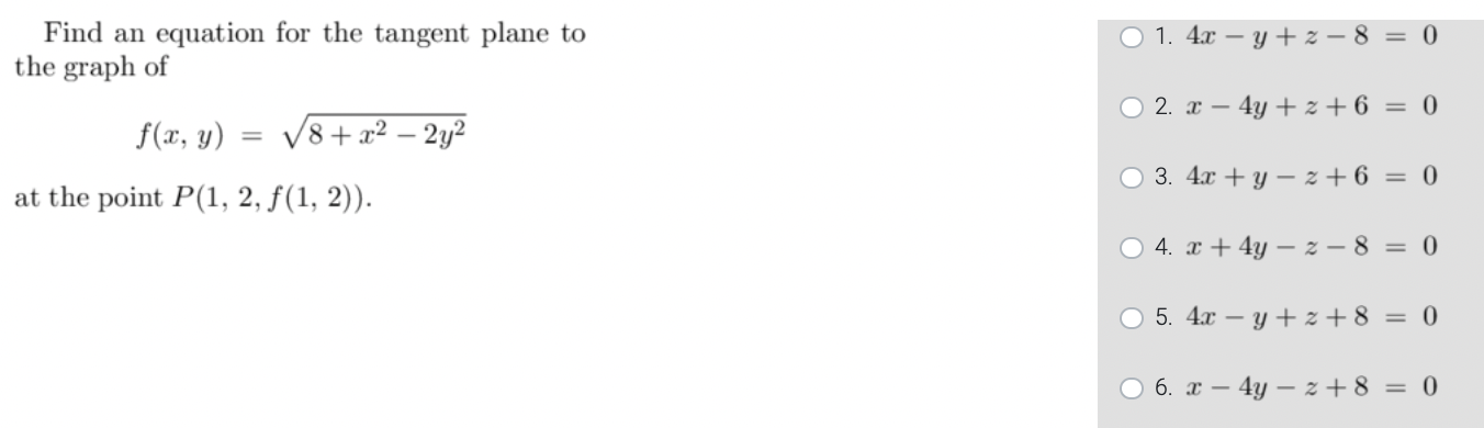 Solved Find an equation for the tangent plane to 1. | Chegg.com