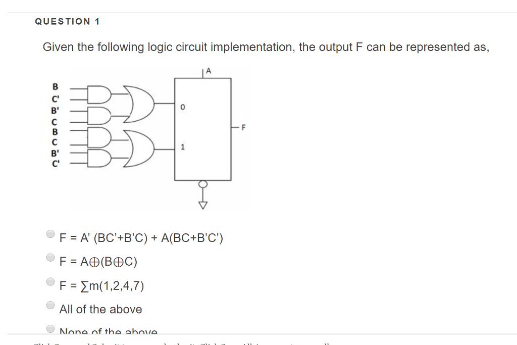 Solved QUESTION 1 Given the following logic circuit | Chegg.com