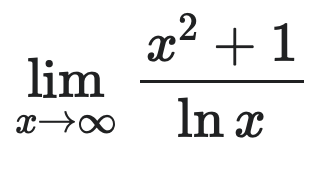Solved lim x→∞ x² +1 In x | Chegg.com