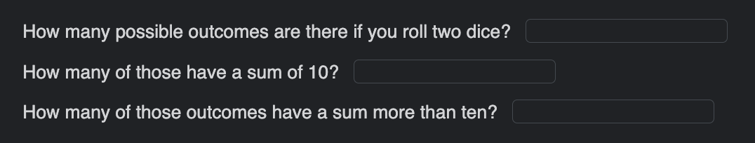Solved How many possible outcomes are there if you roll two | Chegg.com
