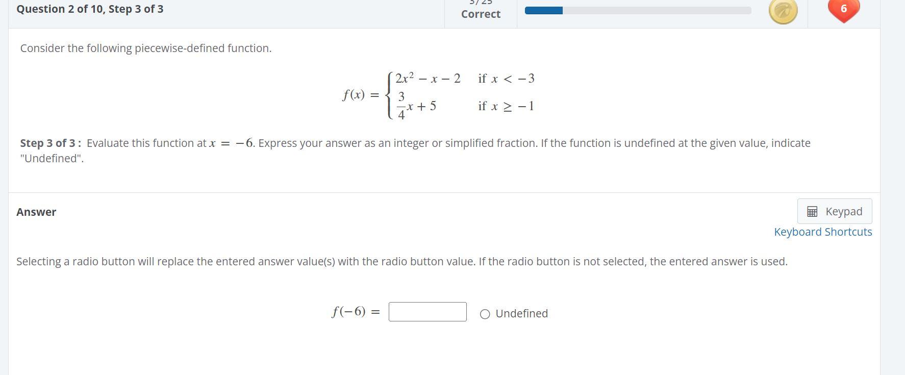 Solved Consider the following piecewise-defined function. | Chegg.com