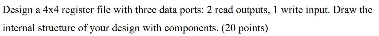 Solved Design a 4x4 register file with three data ports: 2 | Chegg.com