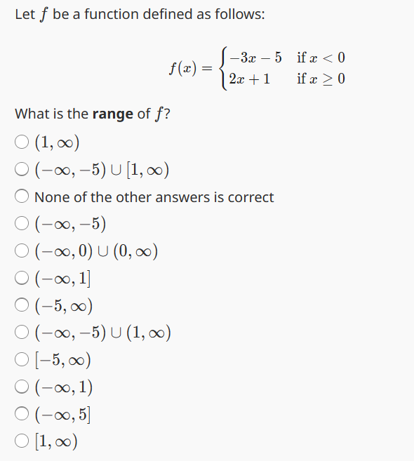 Solved Let f be a function defined as follows: | Chegg.com