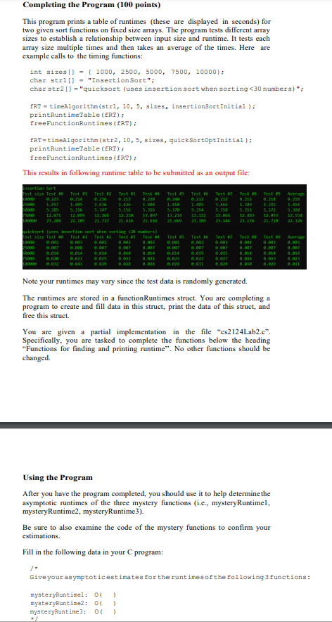 Solved Programming in C only! please fill in the blanks | Chegg.com
