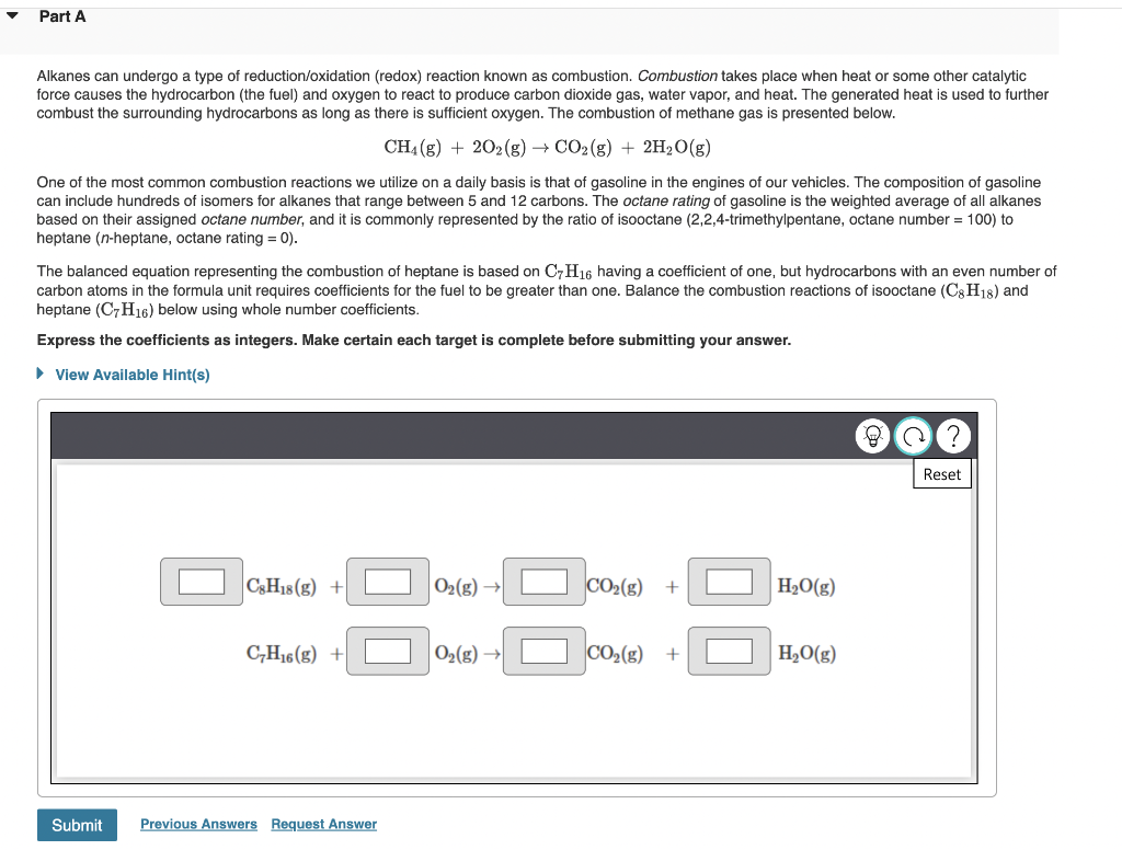 Solved Alkanes can undergo a type of reduction/oxidation | Chegg.com
