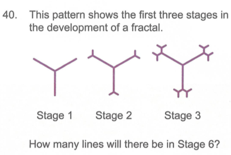 Solved 40. This pattern shows the first three stages in the | Chegg.com