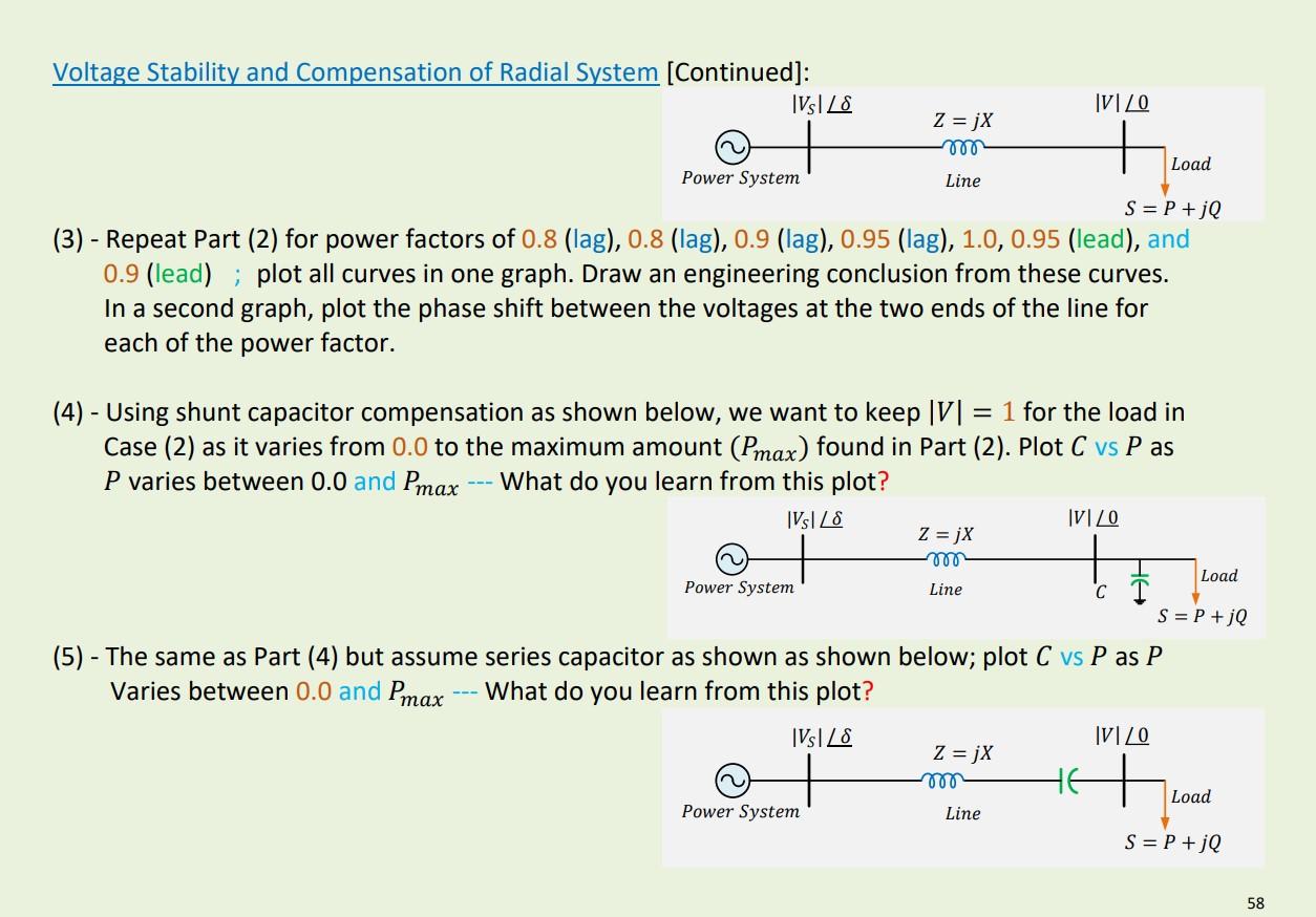 Solved Voltage Stability and Compensation of Radial System | Chegg.com