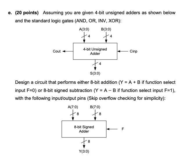 Solved E 20 Points Assuming You Are Given 4 Bit