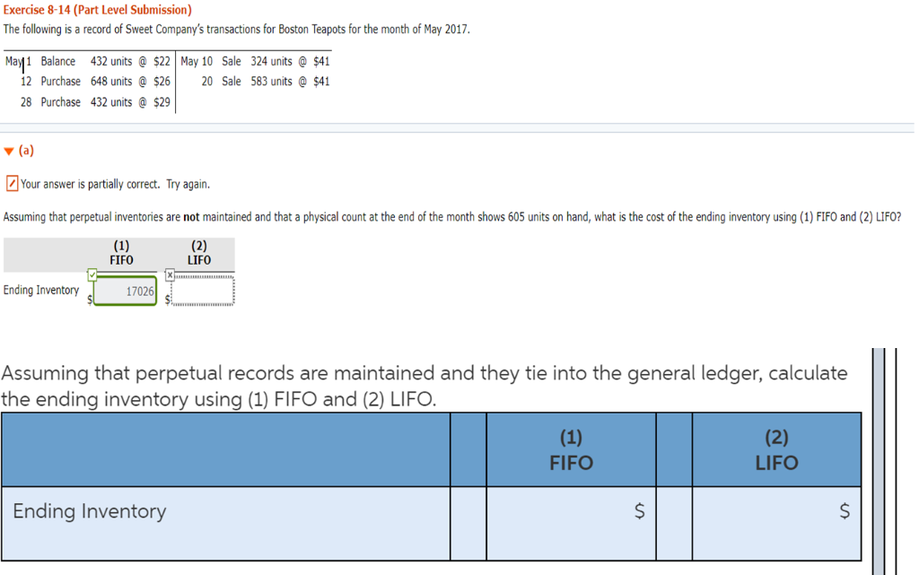 Solved Exercise 8-14 (Part Level Submission) The following | Chegg.com