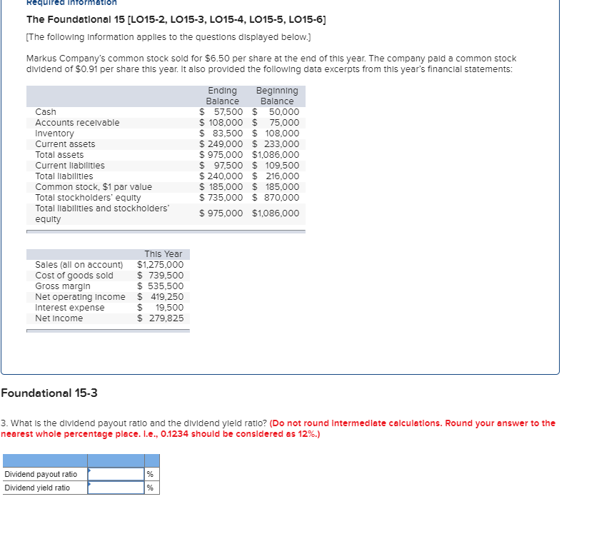 Solved Required Information The Foundational 15 [LO15-2, | Chegg.com