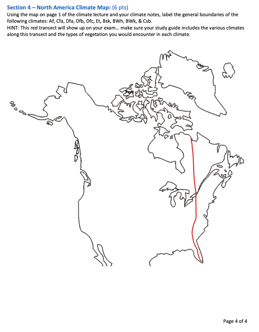 Using the map on page 1 ﻿of the climate lecture and | Chegg.com