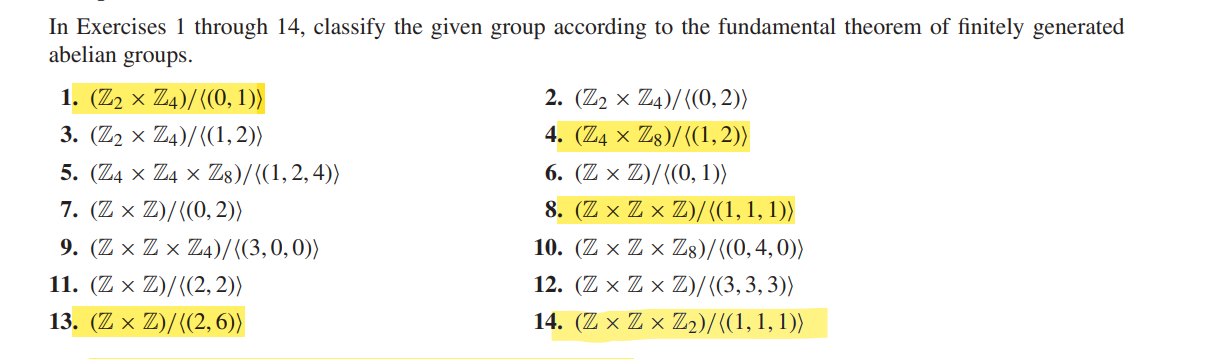 Solved In Exercises 1 through 14, classify the given group | Chegg.com