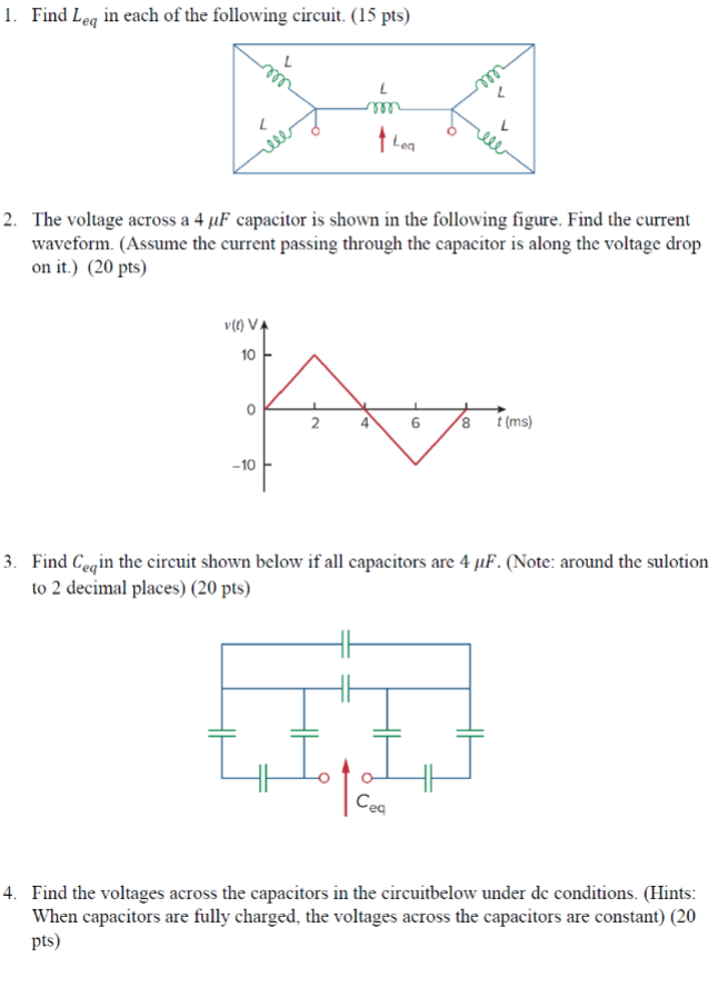 Solved 1. Find Leq in each of the following circuit. ( 15pts | Chegg.com
