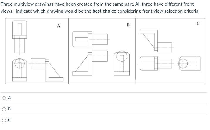 Solved Three multiview drawings have been created from the | Chegg.com