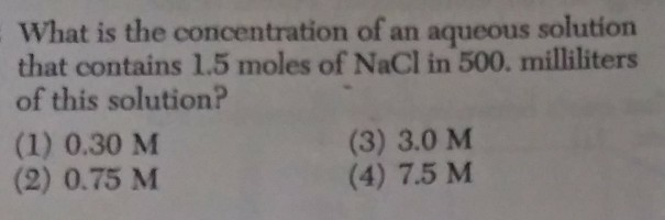 Solved What is the concentration of an aqueous solution that | Chegg.com