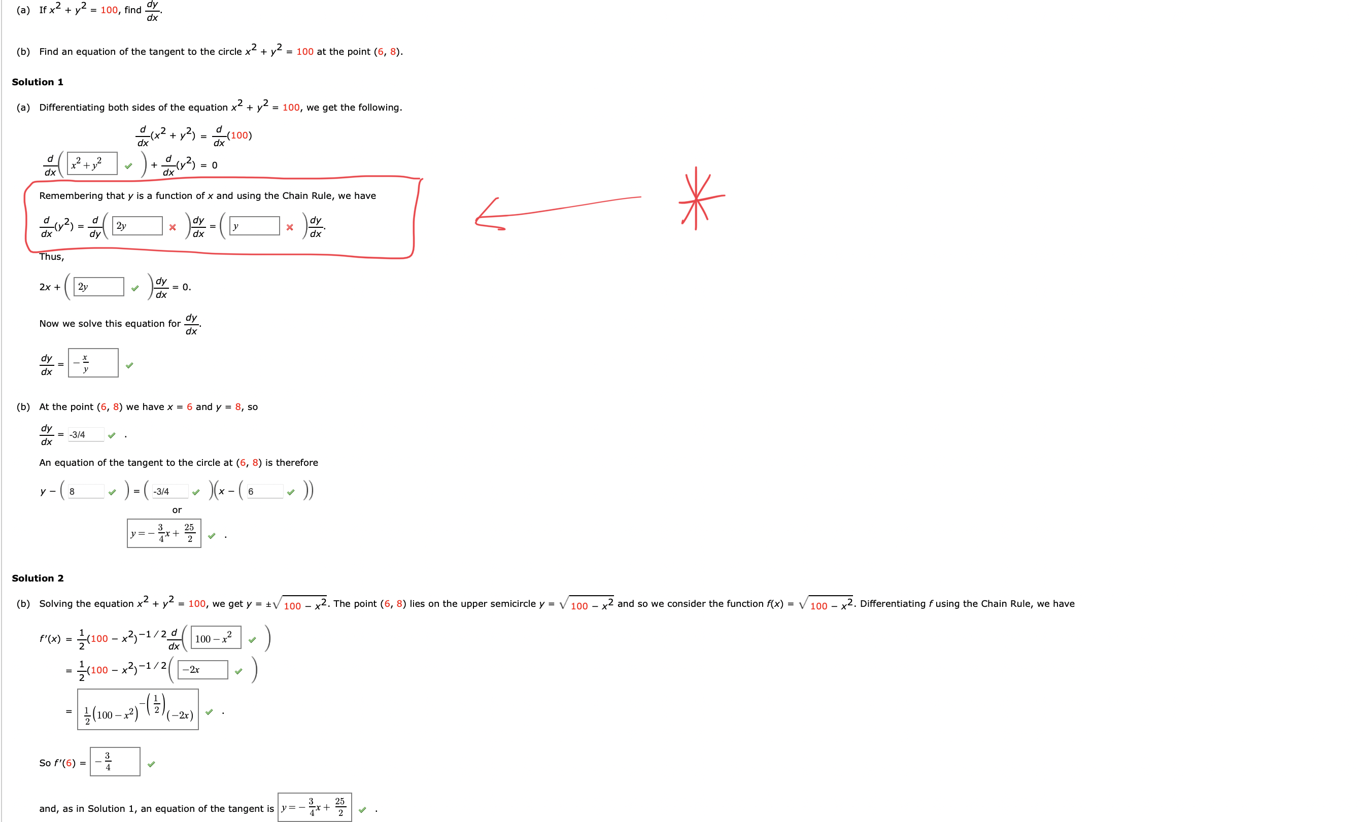 Solved (a) If x2+y2=100, find dxdy (b) Find an equation of | Chegg.com