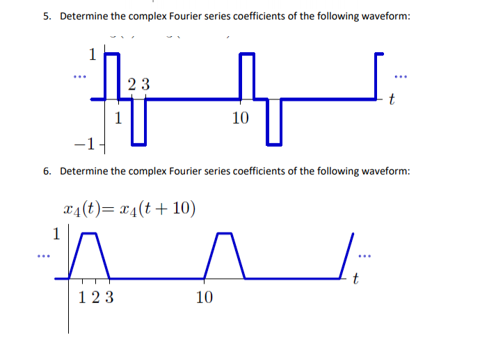 Solved 5. Determine the complex Fourier series coefficients | Chegg.com