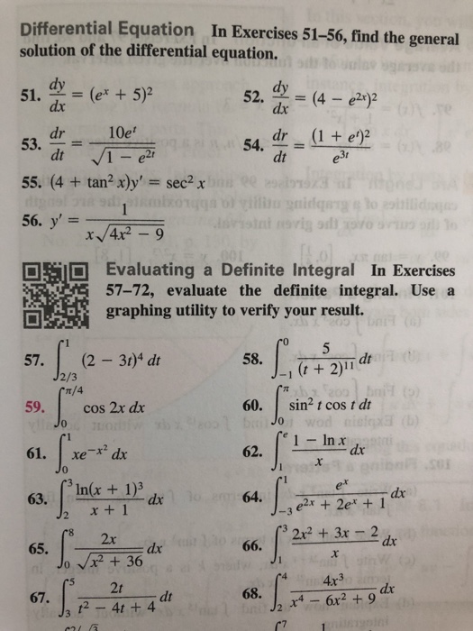 Solved Differential Equation In Exercises 51-56, find the | Chegg.com