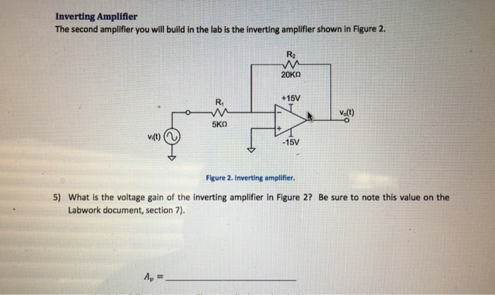 Solved Inverting Amplifier The Second Amplifier You Will