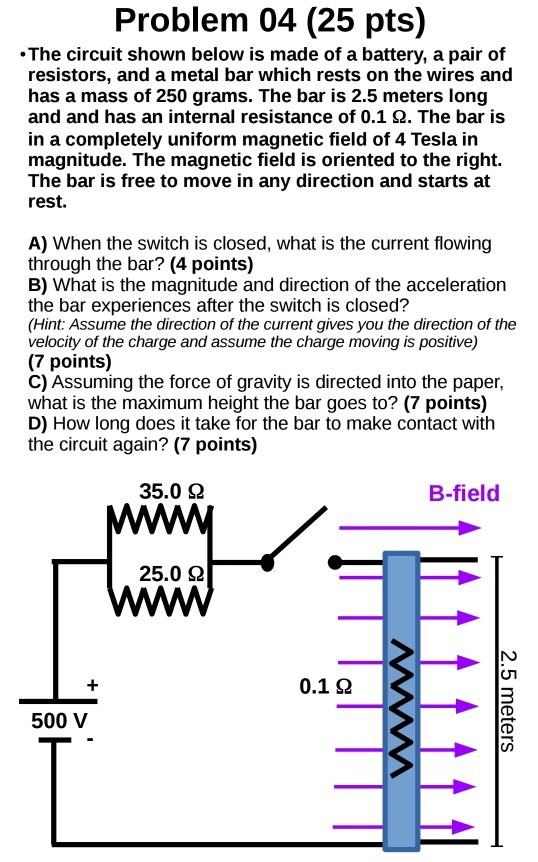 Solved Problem 04 (25 pts) .The circuit shown below is made | Chegg.com