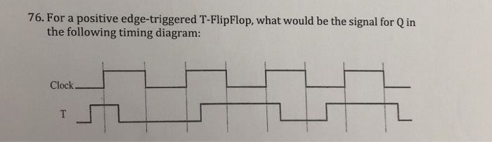 Solved 76. For a positive edge-triggered T-FlipFlop, what | Chegg.com