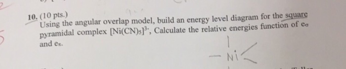 Solved Using the angular overlap model, build an energy | Chegg.com