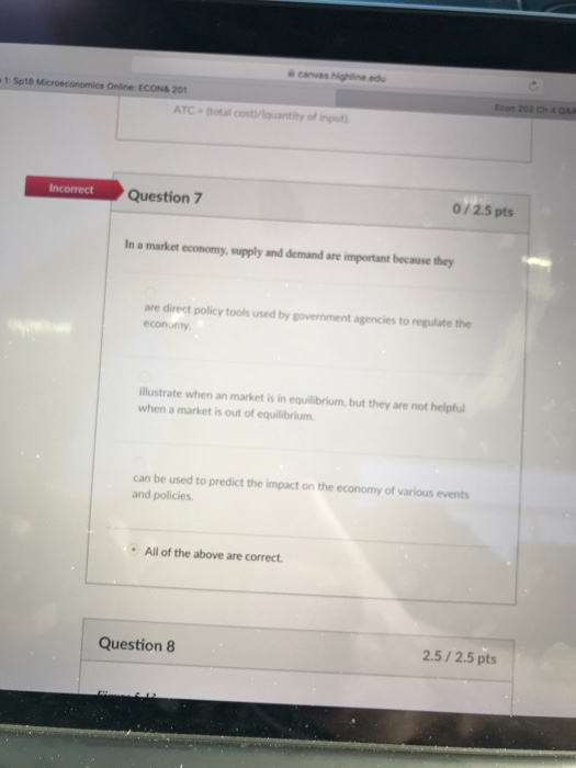 Solved Online ECONS 201 uestion 7 0/2.5 pts In a market | Chegg.com Solved Online ECONS 201 uestion 7 0/2.5 pts In a market | Chegg.com