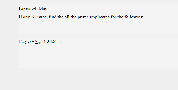 Solved Karnaugh Map Using K-maps, find the all the prime | Chegg.com