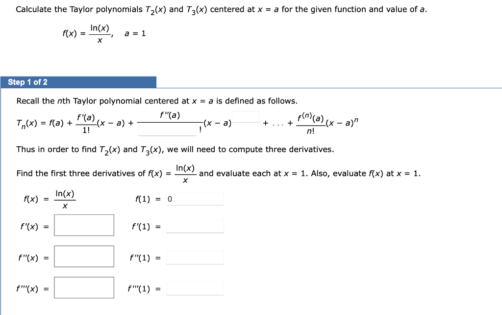 Solved Calculate the Taylor polynomials T2(x) and T3(x) | Chegg.com