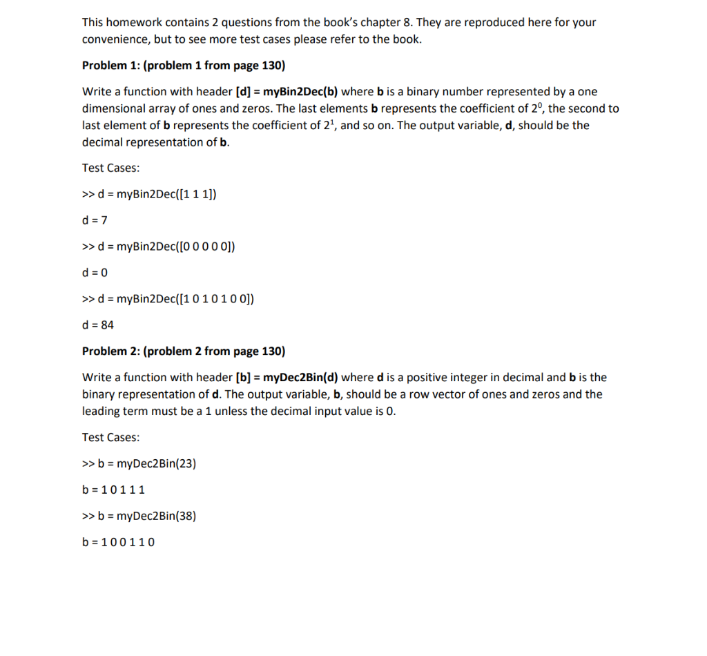 Solved This homework contains 2 questions from the book's | Chegg.com