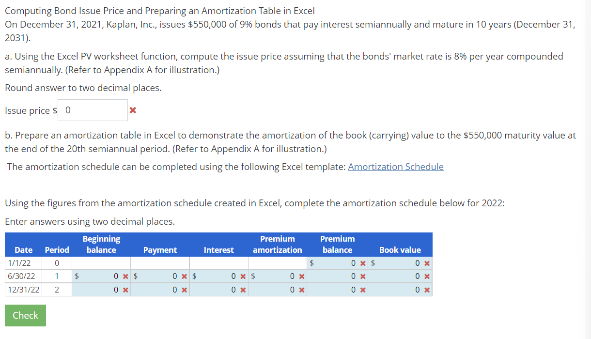 Solved Computing Bond Issue Price and Preparing an | Chegg.com