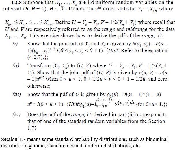 Solved 4.2.8 Suppose that X,, X are iid uniform random | Chegg.com