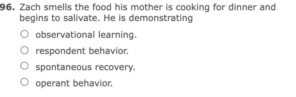 Solved 96. Zach smells the food his mother is cooking for | Chegg.com