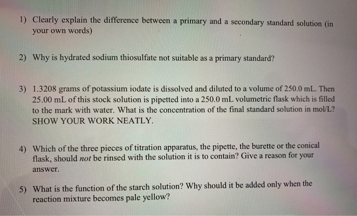 Solved 1) Clearly explain the difference between a primary | Chegg.com