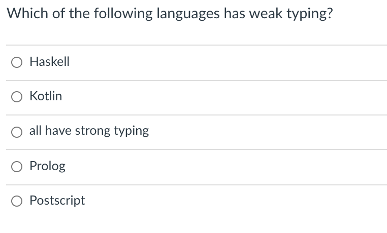 Solved A strongly typed language catches all type errors. | Chegg.com