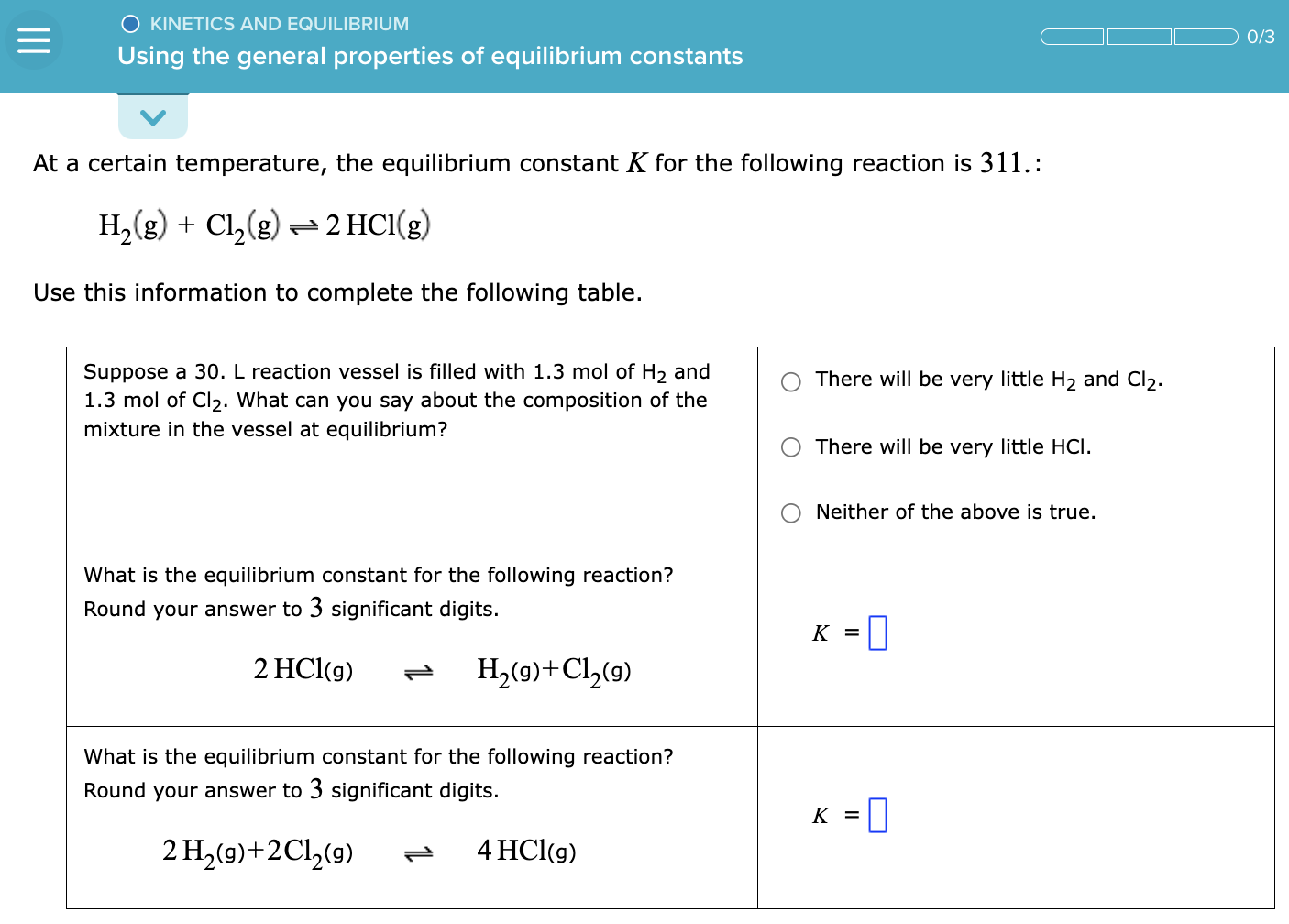 Solved KINETICS AND EQUILIBRIUM Using the general properties | Chegg.com