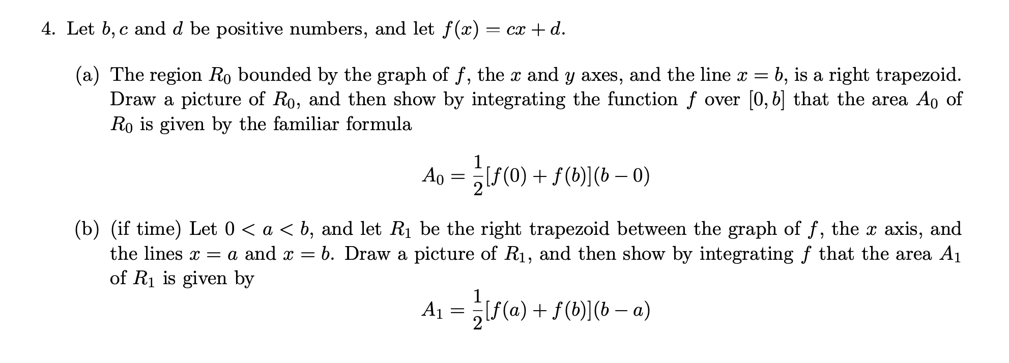 Solved 4. Let b,c and d be positive numbers, and let f(x) = | Chegg.com