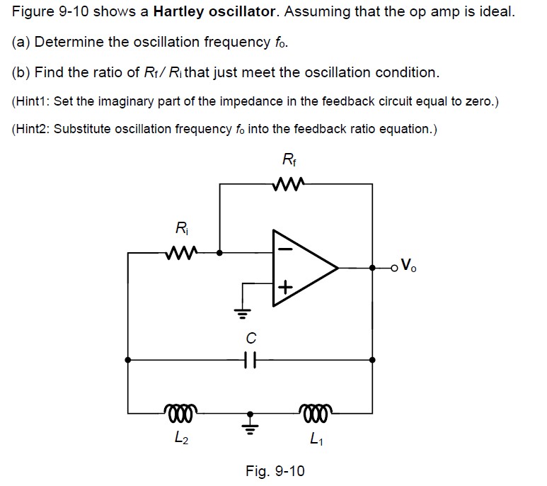 Figure shows a Hartley oscillator. Assuming that the | Chegg.com