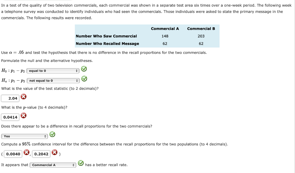 Solved In a test of the quality of two television | Chegg.com
