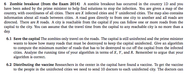6 Zombie breakout (from the Exam 2014) A zombie | Chegg.com